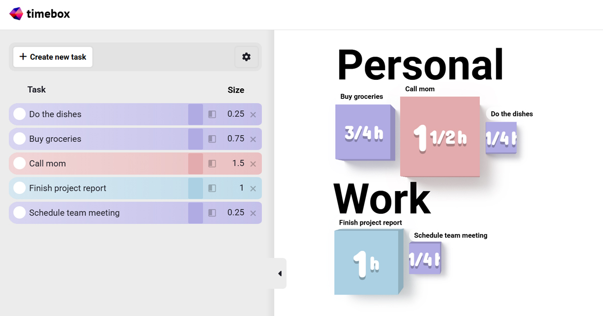 timebox App — Visual Task Manager with 3D Workspace